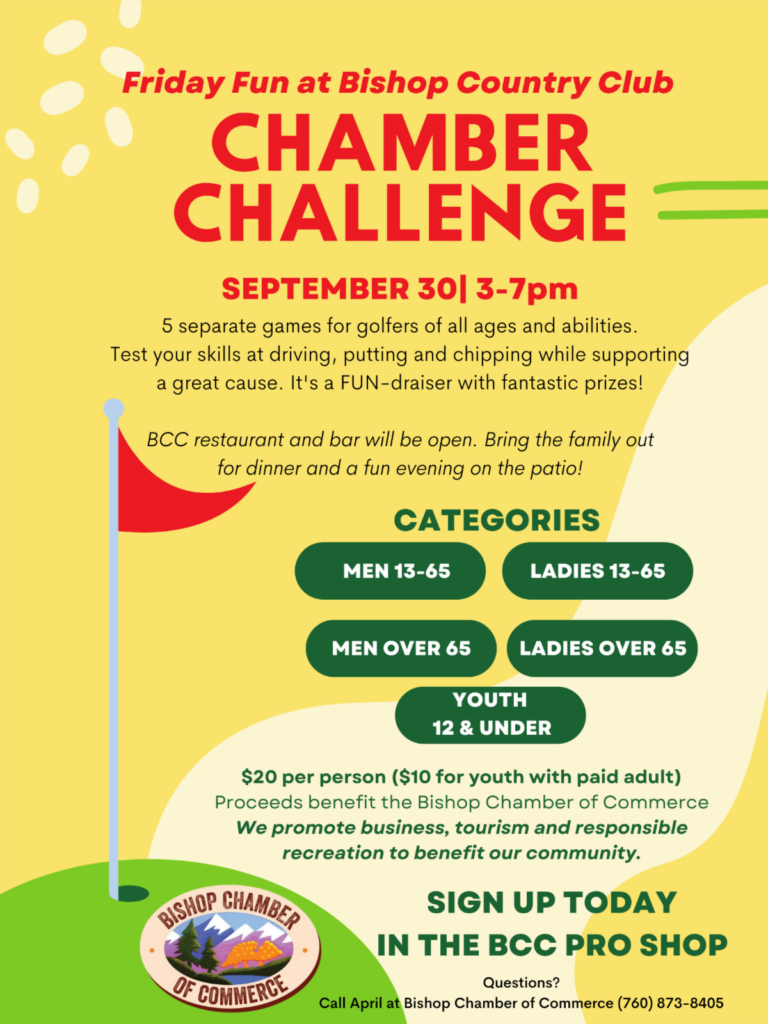Please Join Us For Chamber Challenge at Bishop Country Club Golf Course ...
