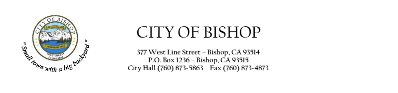 Bishop City Council and the Bishop Rural Fire Protection District ...
