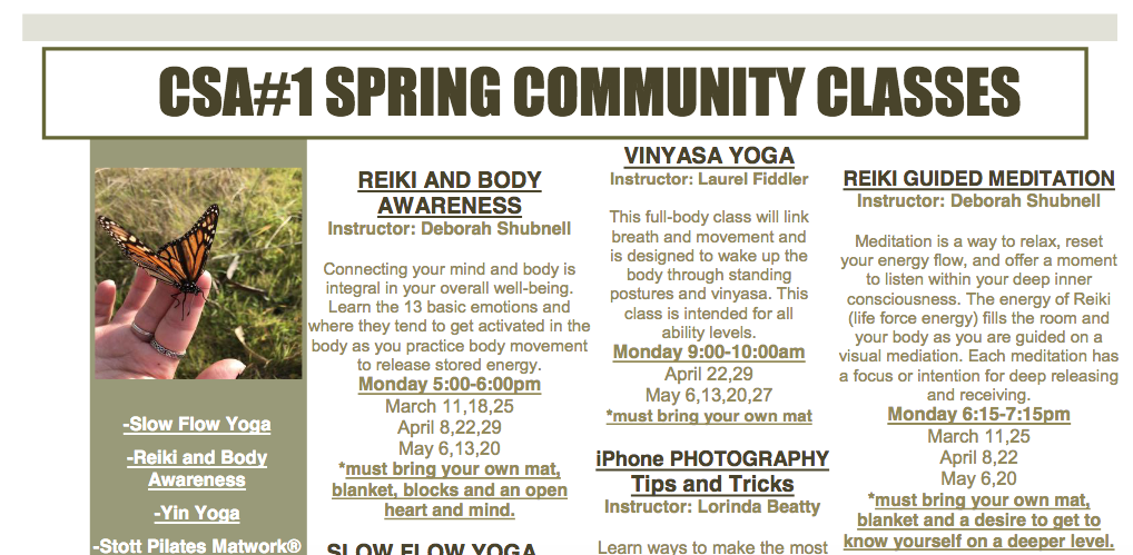 CSA#1 Spring Community Classes Eastern Sierra Now | Local News