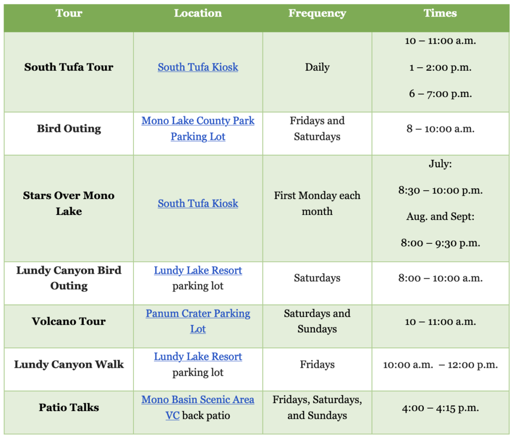 Mono Basin Scenic Area Visitor Center announces 2024 events Eastern ...