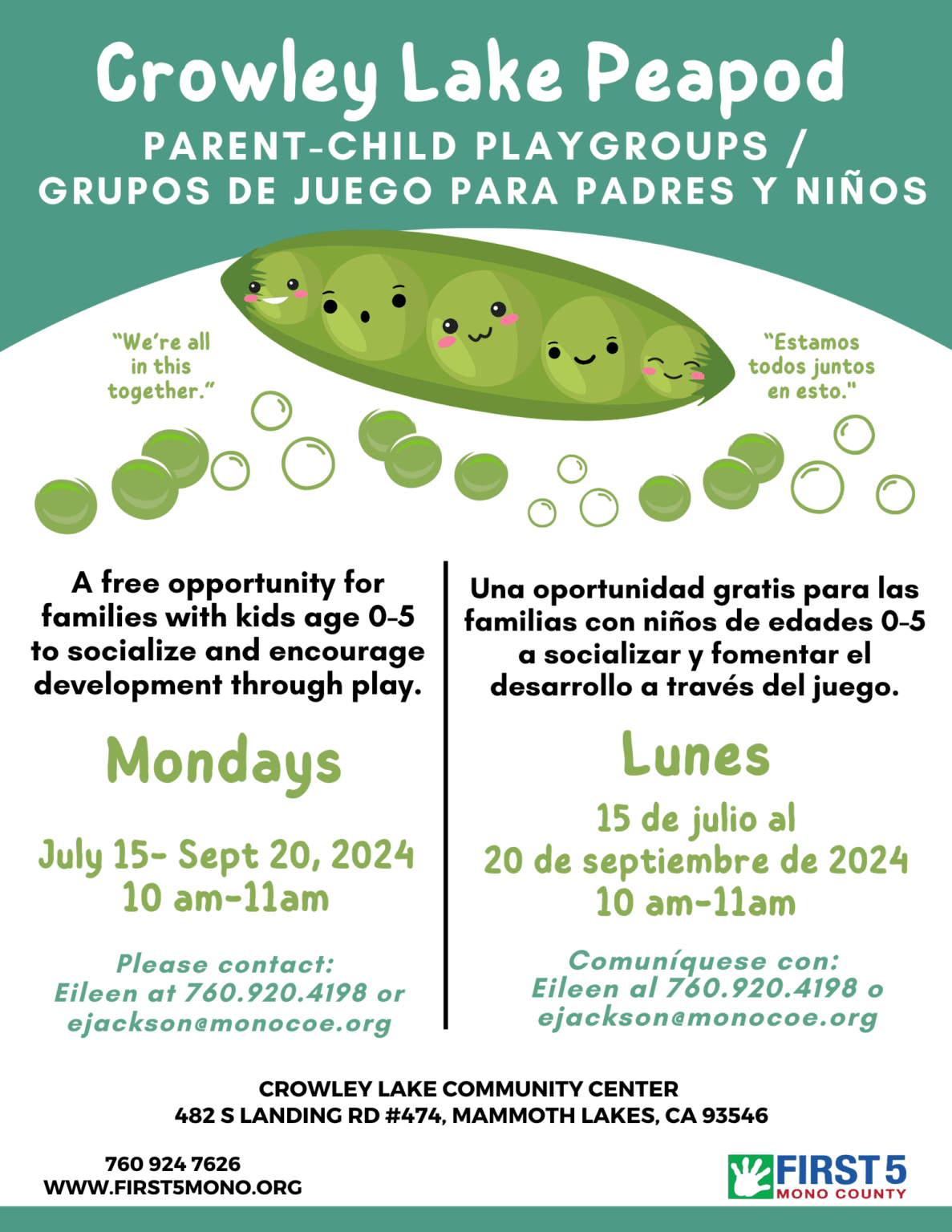 Crowley Lake Peapod Playgroup - July 4-Sept 20, 2024 Eastern Sierra Now ...