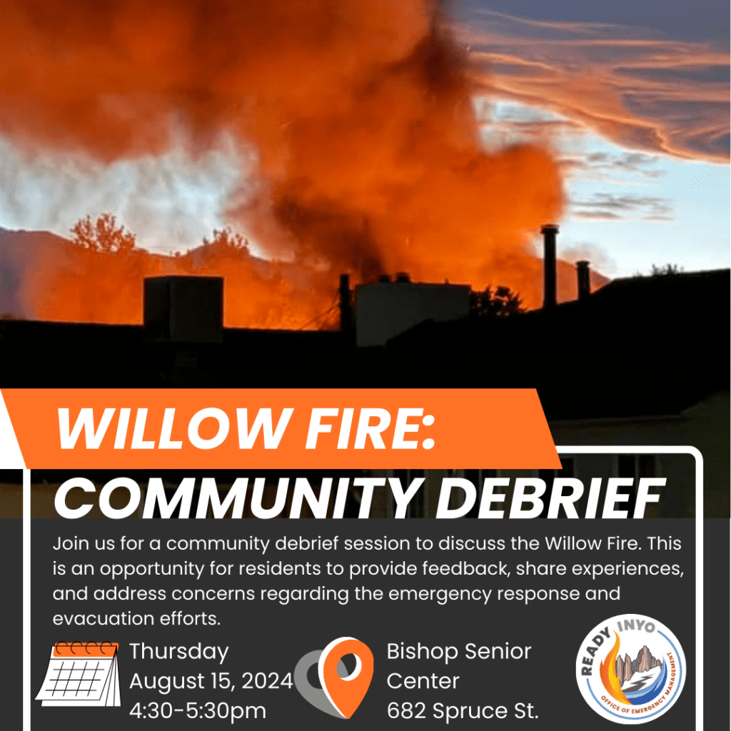 Community Debrief Session on Willow Fire Eastern Sierra Now | Local News