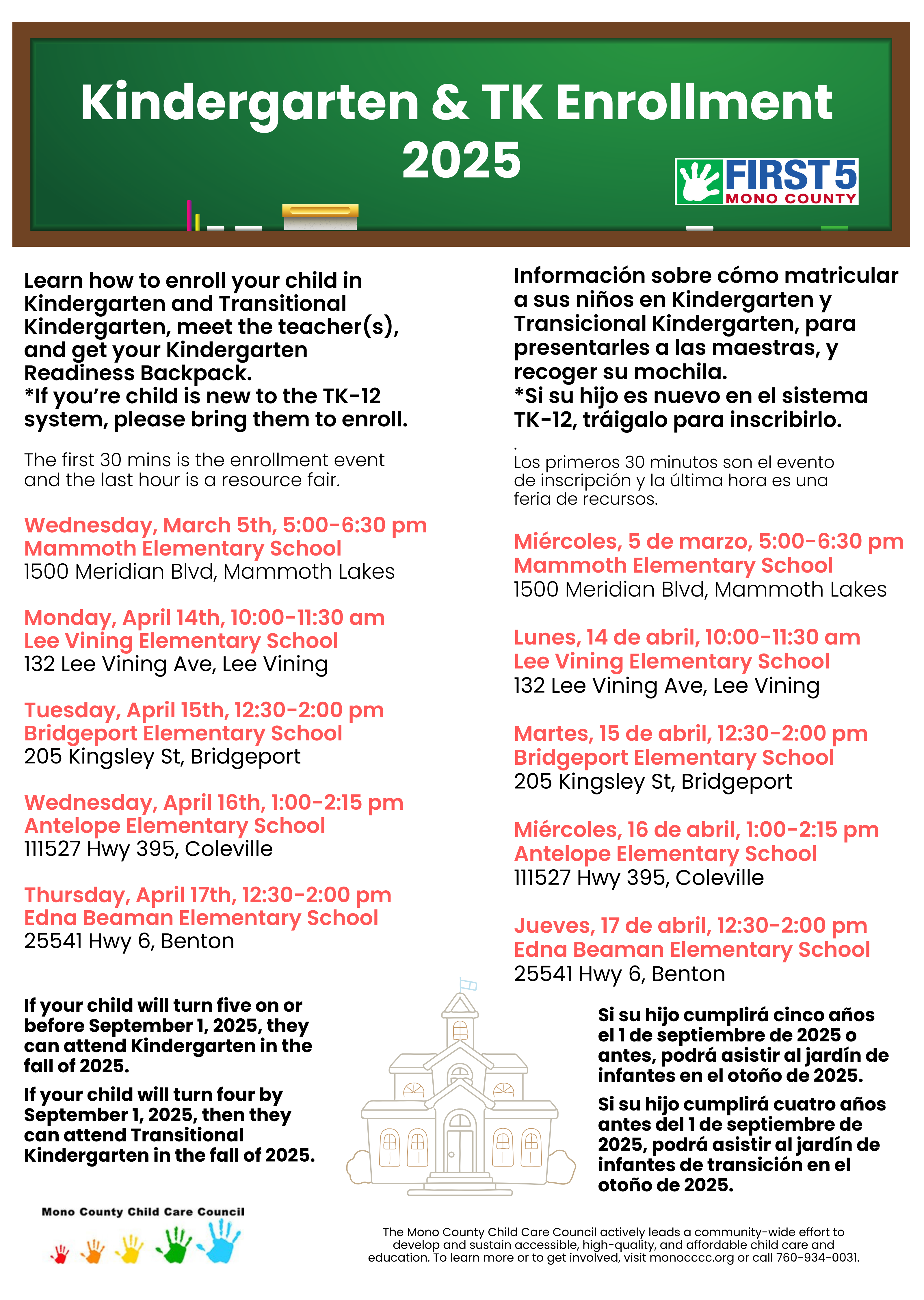 Mono County Kindergarten and TK Enrollment 2025 Eastern Sierra Now | Local News