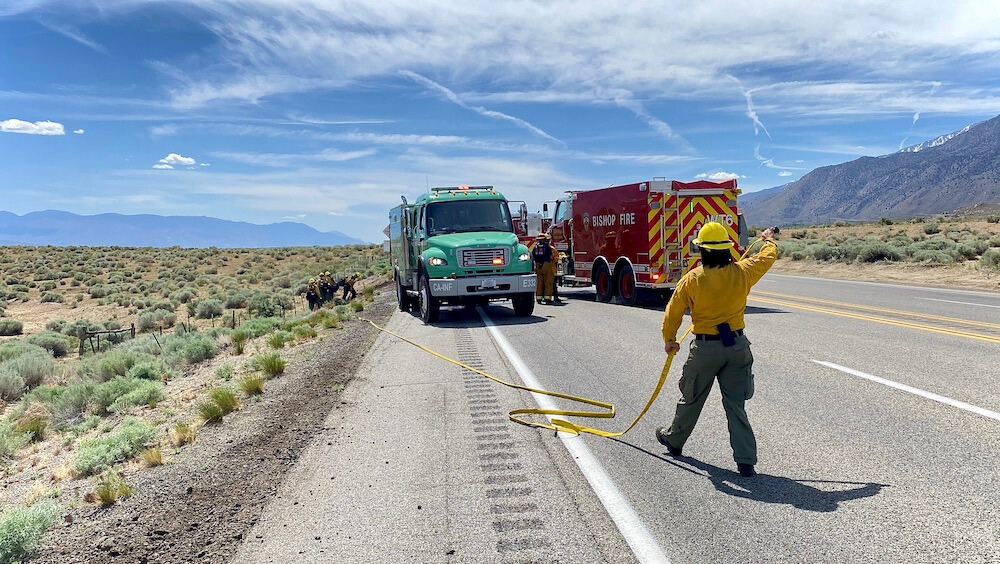 Semi-Truck Tire Blowout Sparks Brush Fire South of Bishop Eastern ...