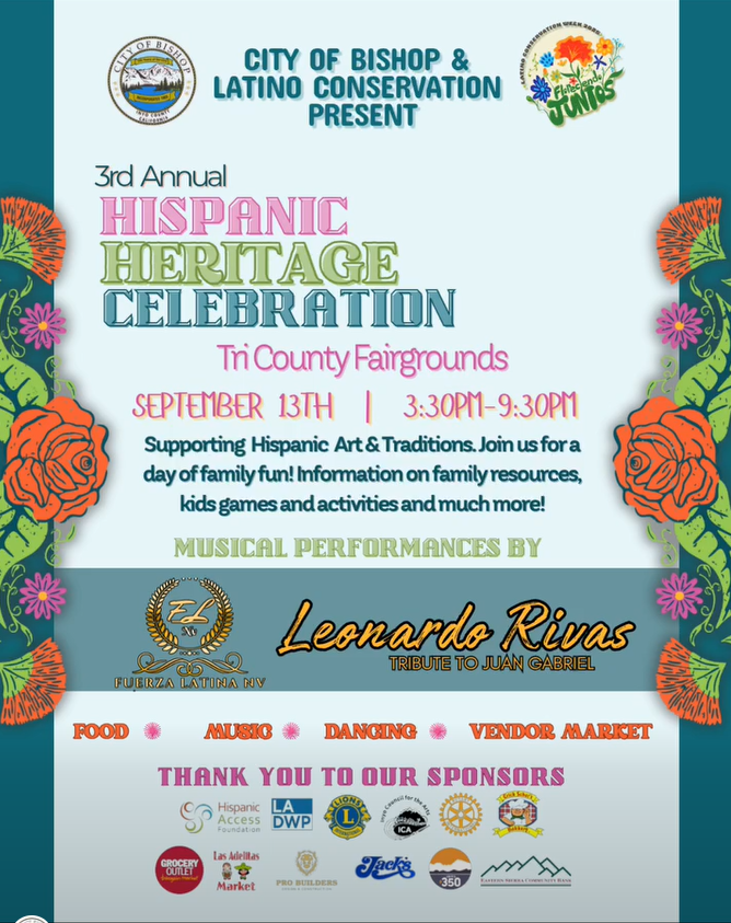 Save the Date 9/13/25: City of Bishop Hispanic Heritage Month Event ...