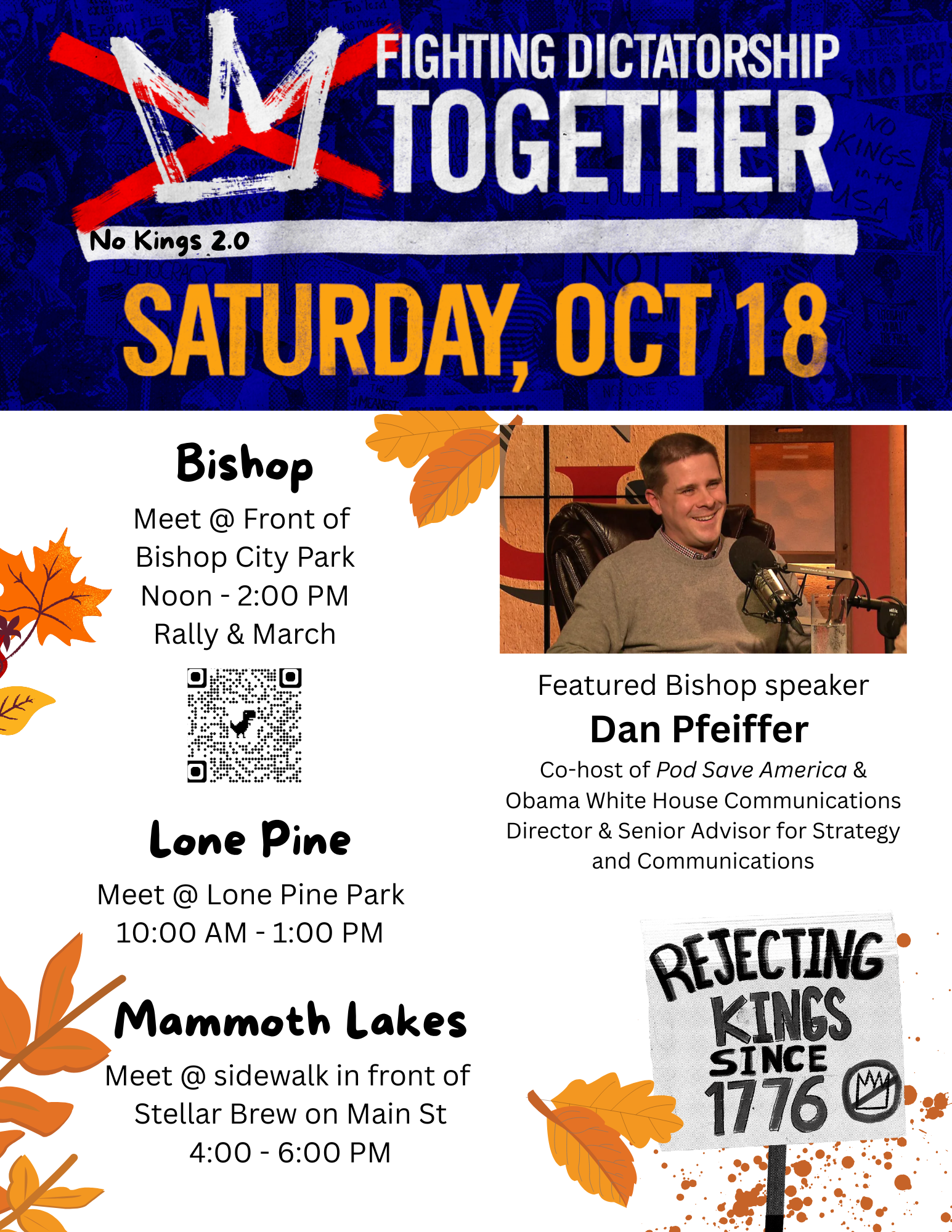"No Kings 2.0: Fighting Dictatorship Together" Rally and March - Bishop ...